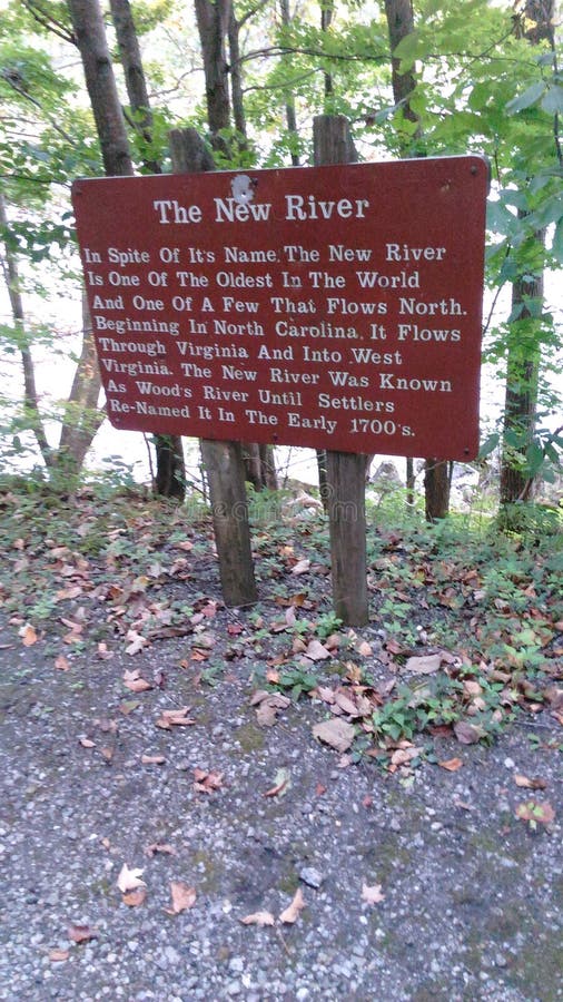 One of the Signs on the New River Trail Stock Photo - Image of river ...