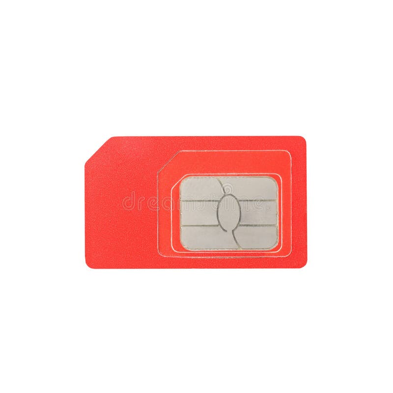 One SIM Card Isolated on White, Top View Stock Photo - Image of contact ...