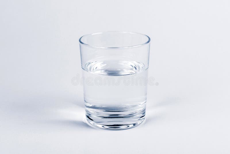 One Simple Half Full Half Empty Glass of Fresh Crystal Clear Clean ...