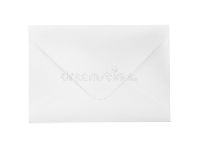 One Simple Paper Envelope Isolated on White Stock Photo - Image of ...