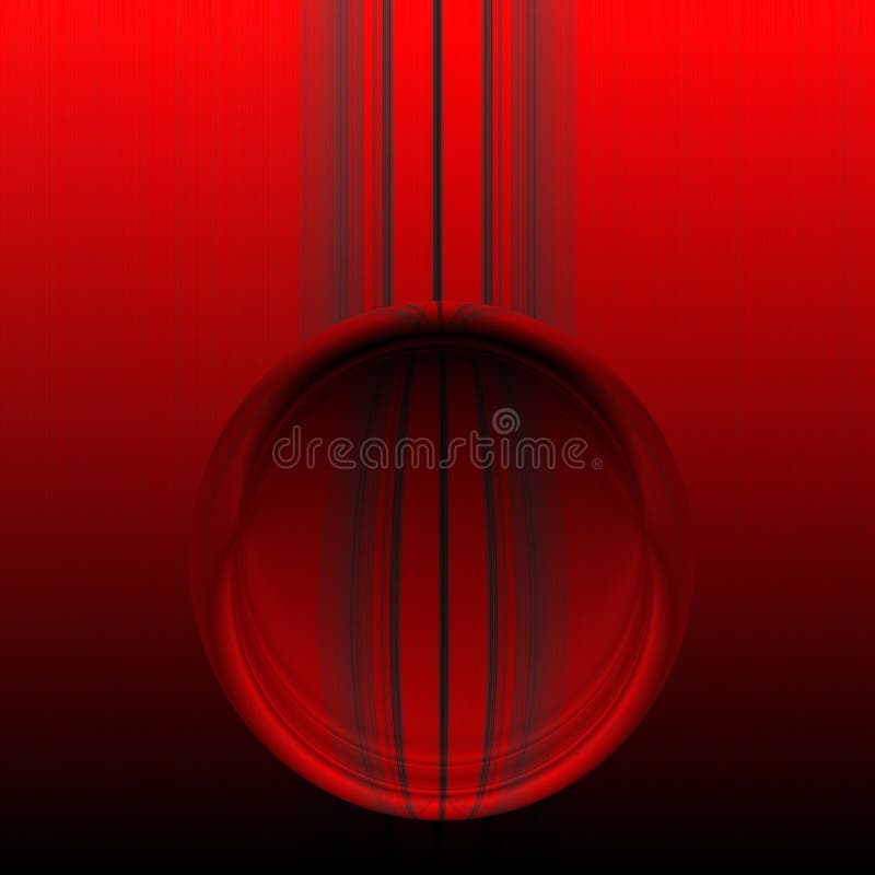 One Singe Concave Glass Object in Red and Black Stock Illustration ...