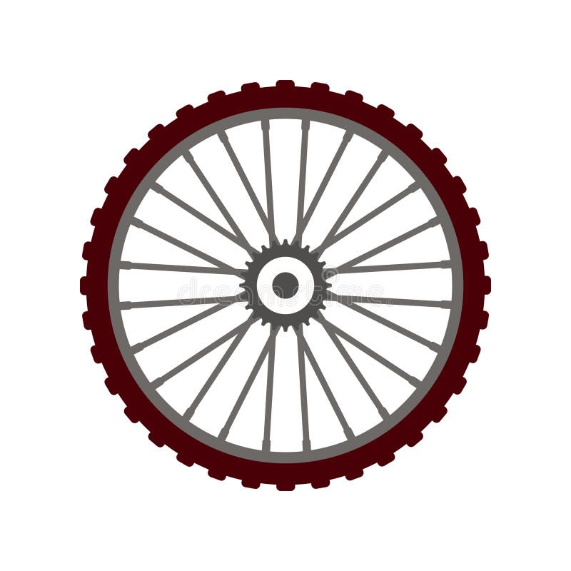 One Single Bike Wheel with Tread. Vector Illustration Stock Vector ...