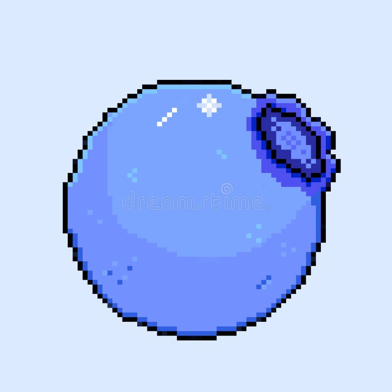 Blueberry Pixel Art Vector Illustration Stock Vector - Illustration of ...