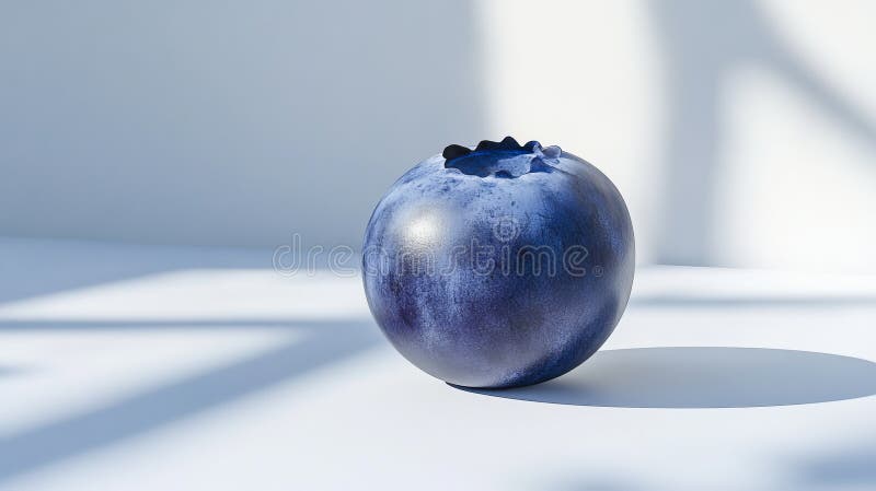 One Single Blueberry on a White Background Stock Illustration ...