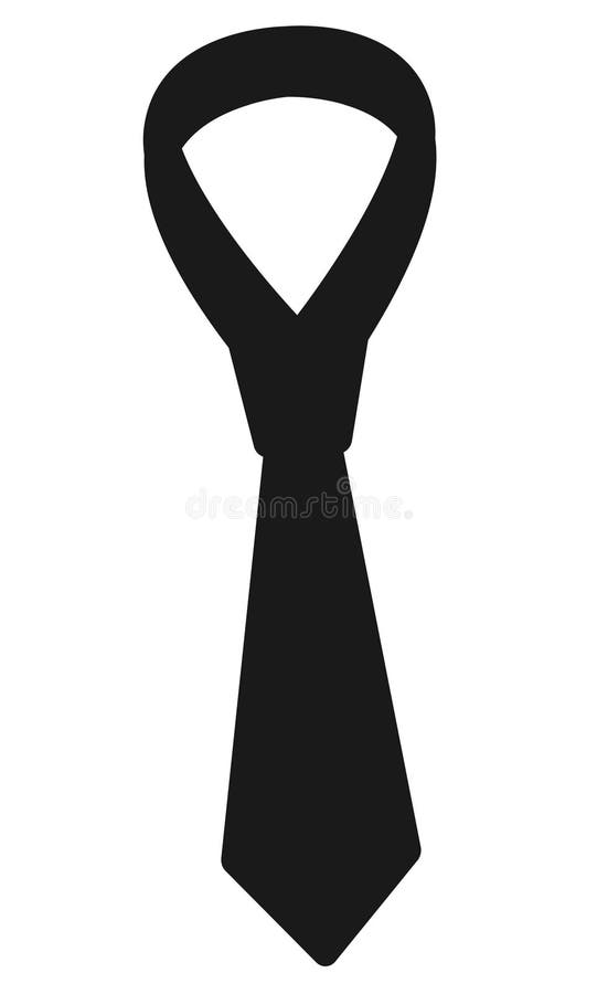 One Single Bold Black Silhouette Neck Tie Against a White Backdrop ...