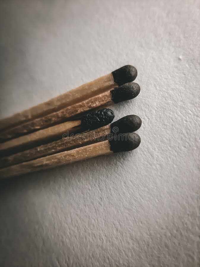 One Single Burned Matchstick between Others. Stock Photo - Image of ...