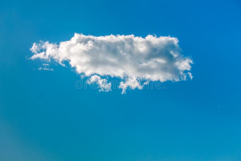 One Single Cloud Isolated in Blue Sky. Stock Photo - Image of nature ...