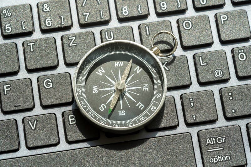 The Desktop Compass is Located on the World Map. Stock Photo - Image of ...