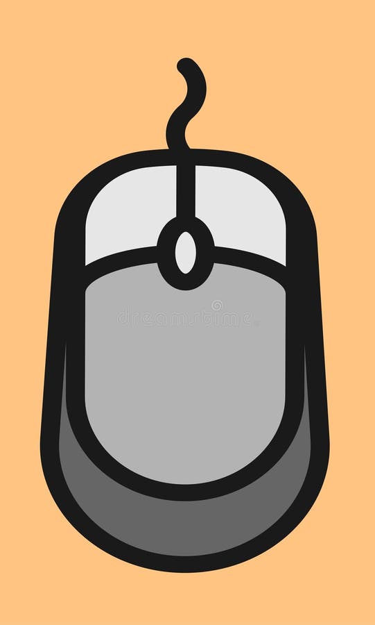 One Single Computer Mouse Peripheral Against a Darker Beige Backdrop ...
