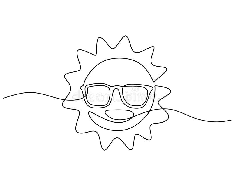 Continuous Line Sun Rays Stock Illustrations – 158 Continuous Line Sun ...