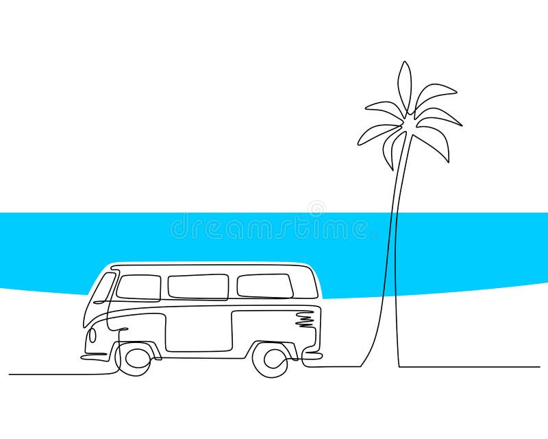 One Line Drawing Van Stock Illustrations – 169 One Line Drawing Van ...