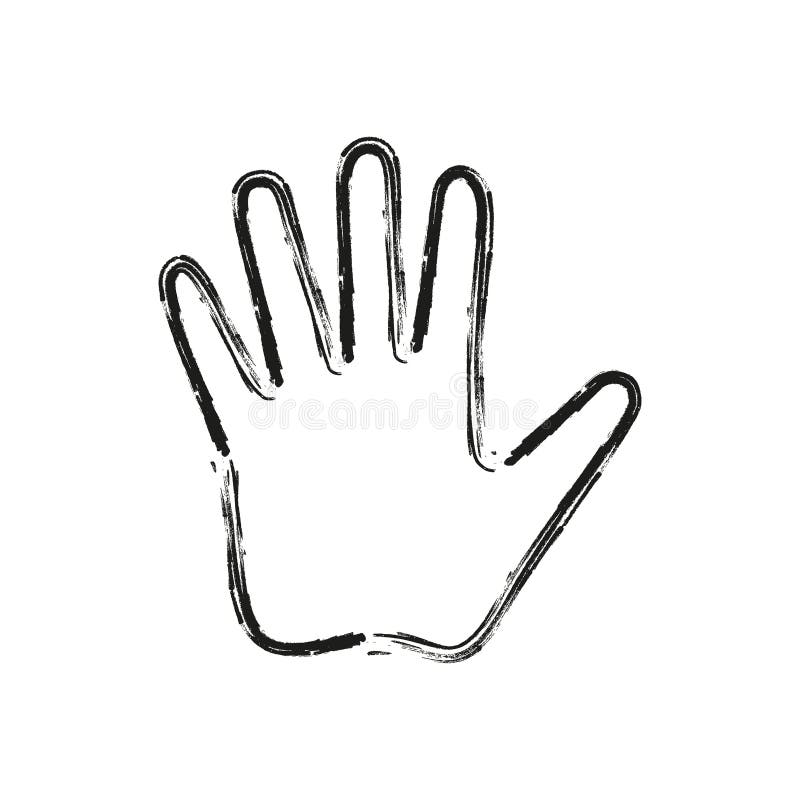 One Single Empty Open Human Hand Palm with Fingers Splayed and Spread ...