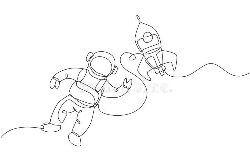 Single Line Drawing Rocket Stock Illustrations – 227 Single Line ...