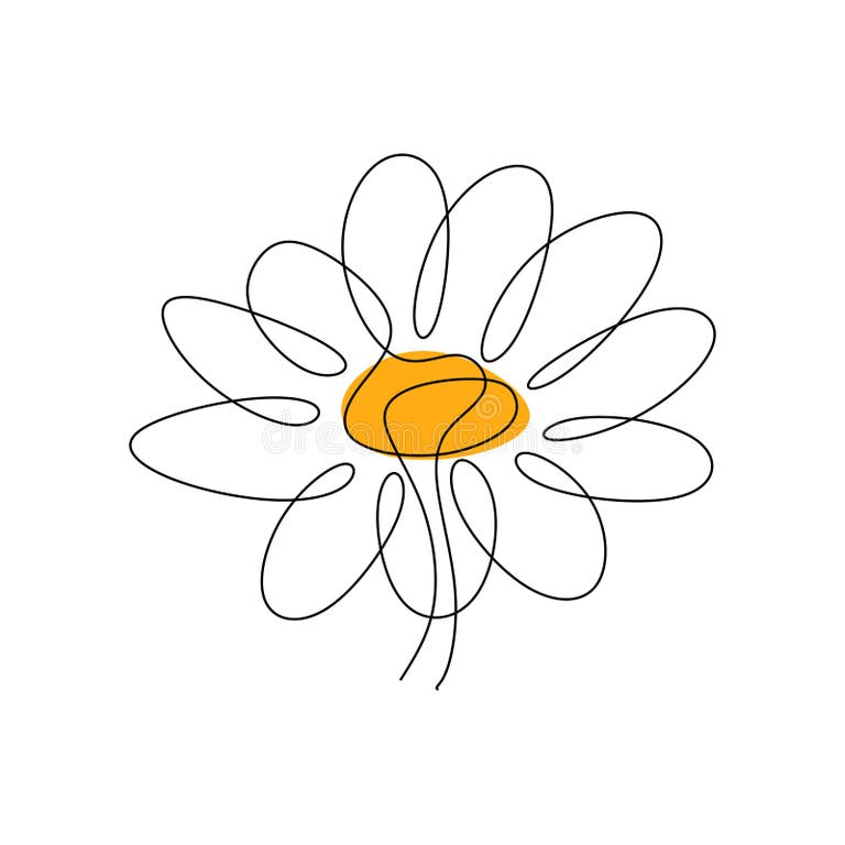 One Line Drawing Daisy Stock Illustrations 413 One Line Drawing Daisy
