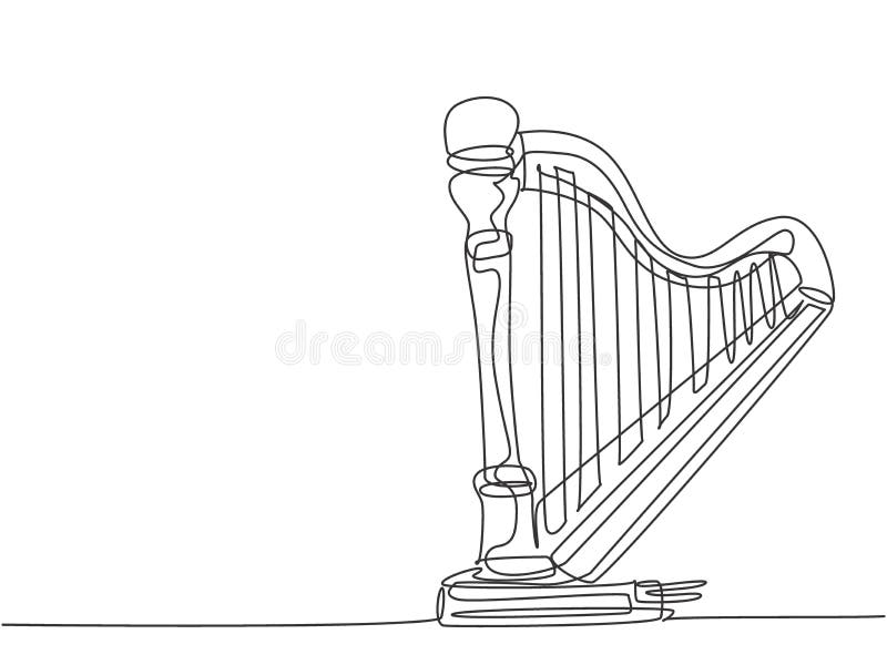 Continuous Line Drawing Harp Stock Illustrations – 81 Continuous Line ...