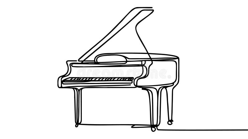 One Single Line Drawing of Luxury Wooden Grand Piano. Stock Vector ... One Single Line Drawing of Luxury Wooden Grand Piano. Stock Vector ...