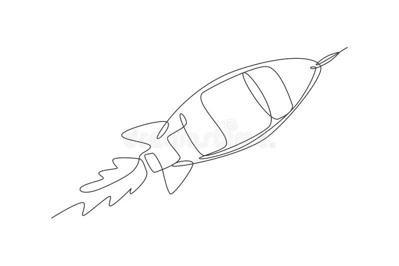 Single Line Drawing Rocket Stock Illustrations – 227 Single Line ...