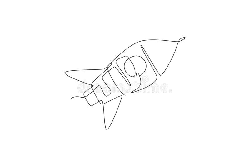 Simple Rocket One Line Stock Illustrations – 212 Simple Rocket One Line ...