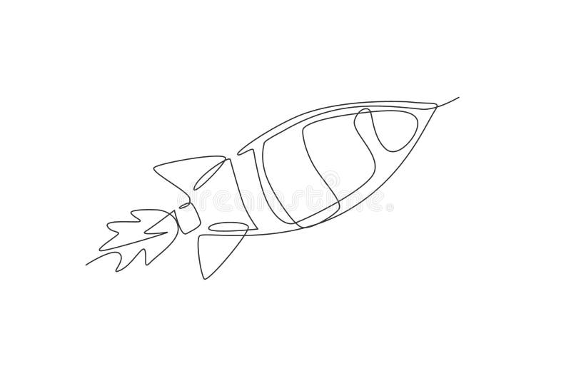 Simple Rocket One Line Stock Illustrations – 212 Simple Rocket One Line ...