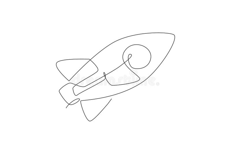 Single Line Drawing Rocket Stock Illustrations – 227 Single Line ...