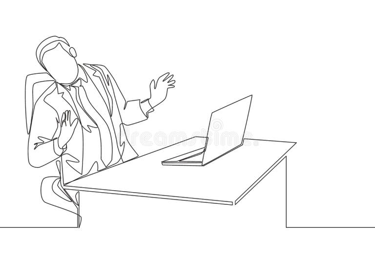 One Single Line Drawing Manager Stock Illustrations – 1,566 One Single ...