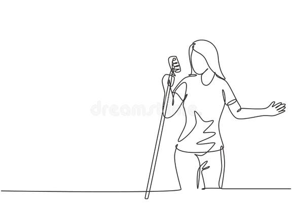 Female Singer Microphone Stock Illustrations 3 752 Female Singer