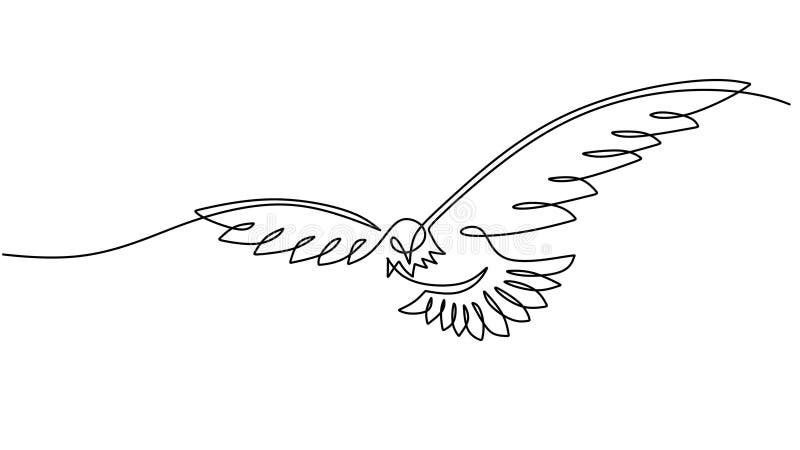 One Single Line of Eagle Isolated on White Background Stock Vector ...