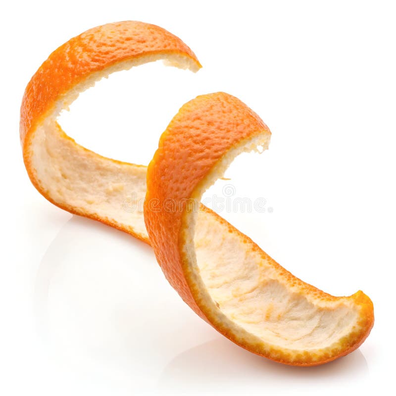 One Single Long Orange Peel Stock Illustration - Illustration of fruit ...