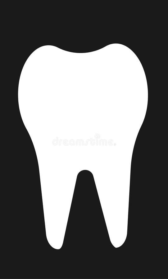 One Single Molar Back Tooth Set Against an All Black Backdrop Stock ...