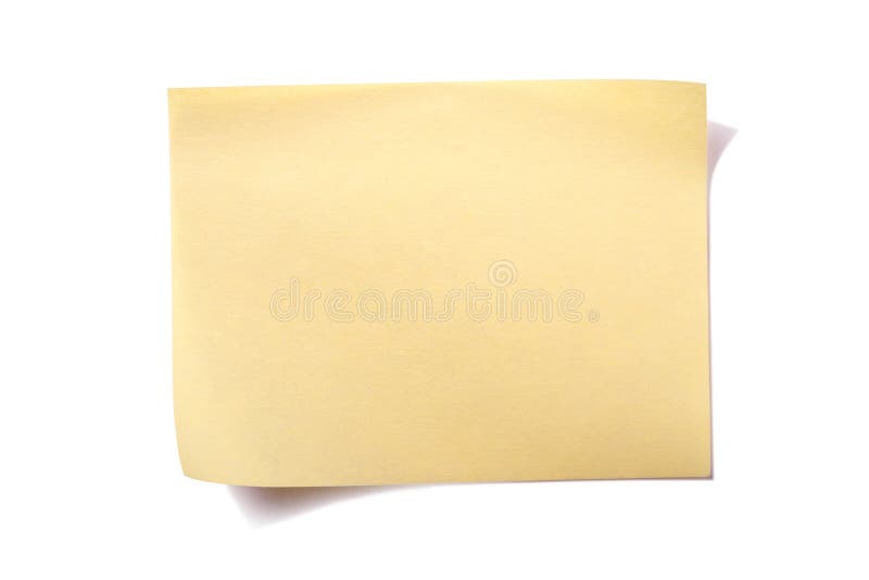One Single Yellow Sticky Post Note Isolated on White Stock Photo ...