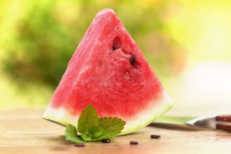 One Slice of Delicious Watermelon - Summer Refreshment Snack Stock ...