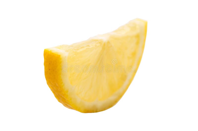 One Slice of Lemon Citrus Fruit Isolated on White Background. Lemon ...