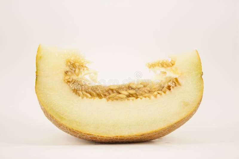 One slice of melon stock image. Image of cantaloupe, round - 80380775