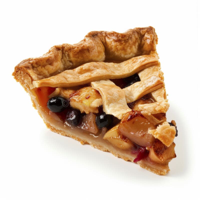 One Slice of Pie Closeup, Isolated on White Background Stock Image ...