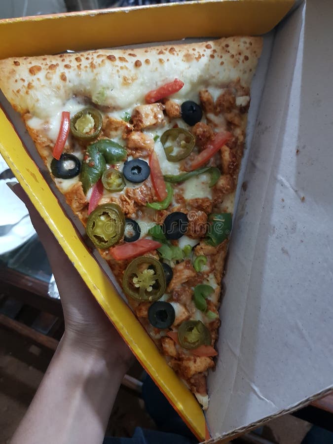 One slice pizza stock image. Image of delicious, cheese - 165469897