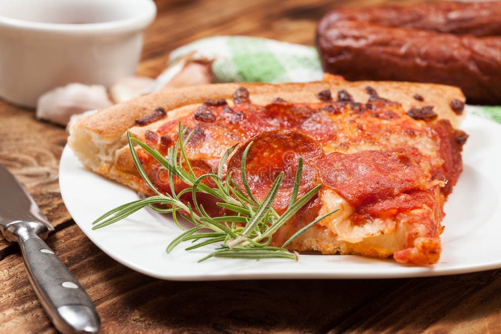 One slice of pizza. stock image. Image of restaurant - 42367685