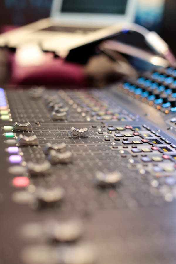 Stage Controller with Sliders Stock Image - Image of channel, concert ...