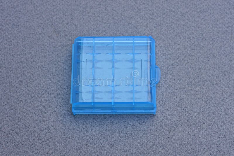 A One Small Closed Square Blue Plastic Box Stock Photo - Image of ...