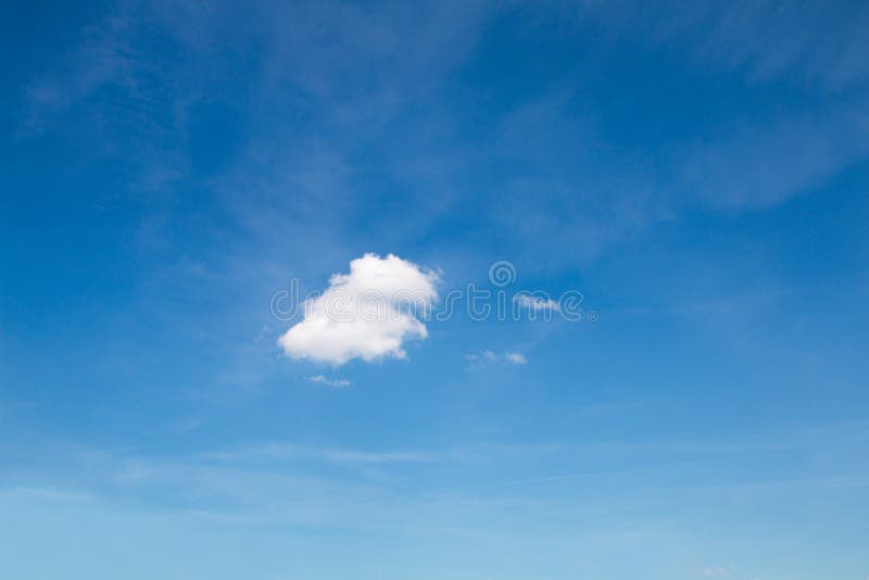 One Small Cloud and Blue Sky Around Stock Photo - Image of tiny, view ...