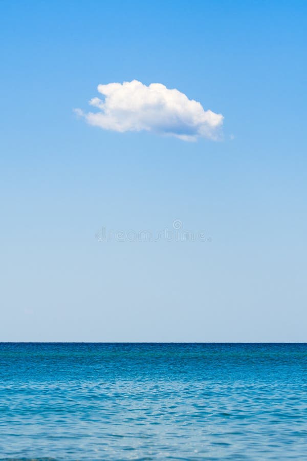One Small Cloud Over the Sea. Vertical Frame Stock Image - Image of ...