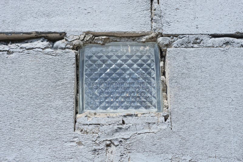 One Small Dirty Old Square Window Stock Photo - Image of gray, concrete ...