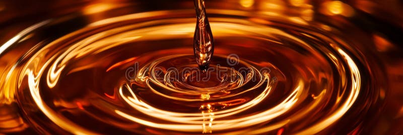 One Small Drop of Water Hits the Surface of Motionless Water, Creating ...