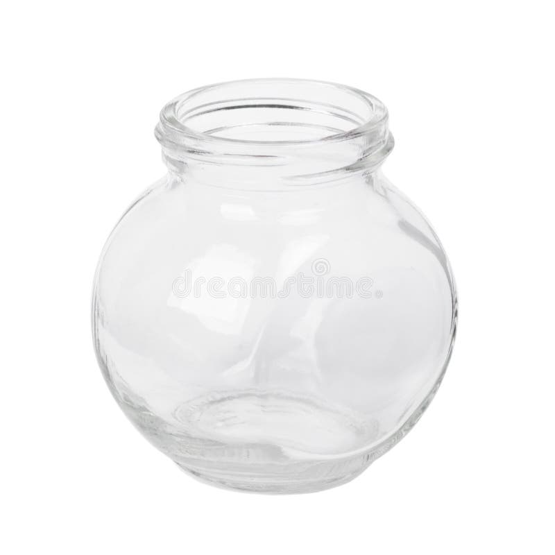 Two Small Empty Glass Jars Isolated Stock Photo - Image of container ...