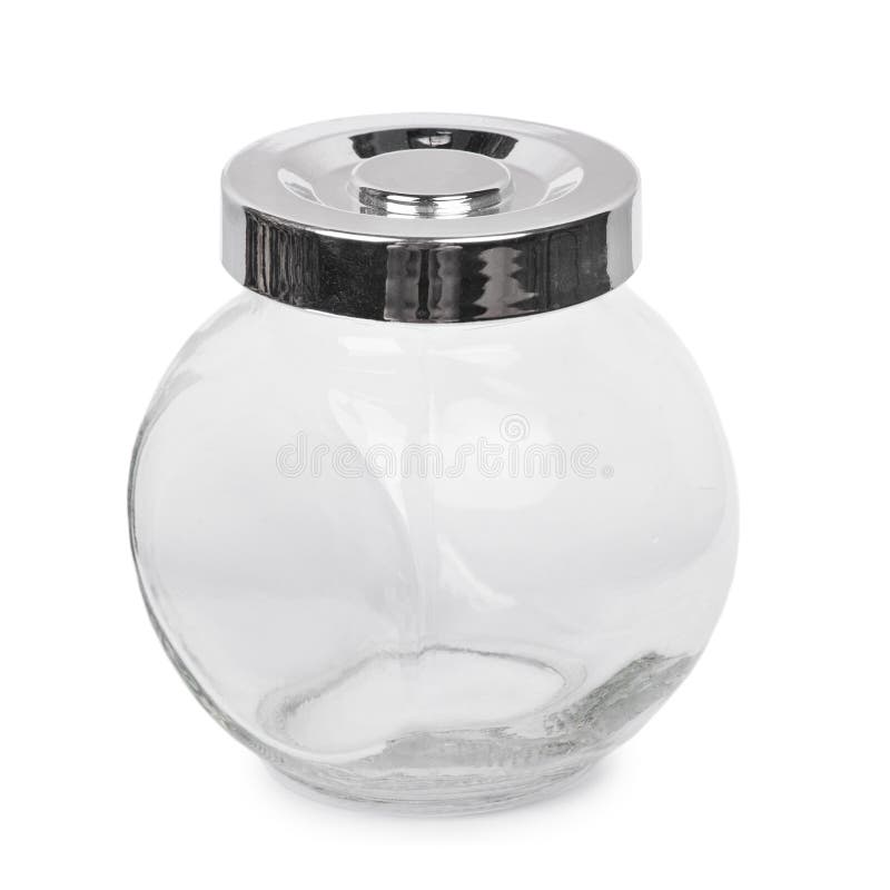 Two Small Empty Glass Jars Isolated Stock Photo - Image of container ...