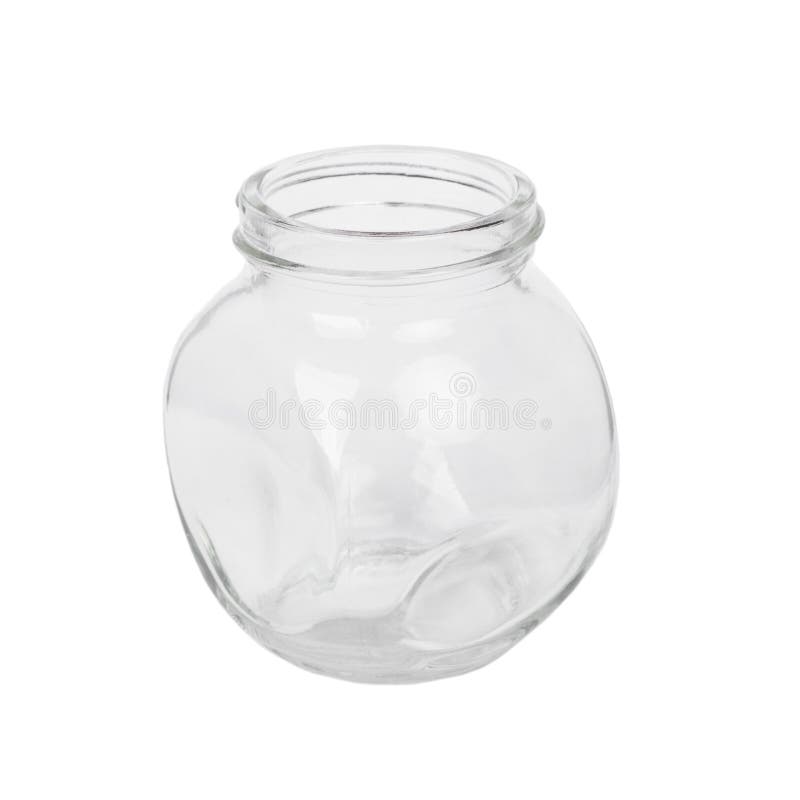 Two Small Empty Glass Jars Isolated Stock Photo - Image of container ...