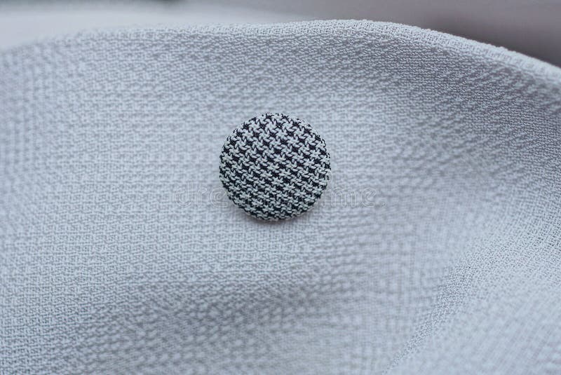 One Small Round Black White Button Stock Image - Image of cloth ...