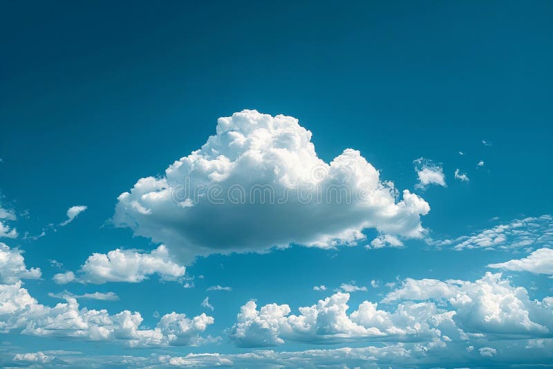 One Small White Cloud in the Blue Sky, Simple, Minimalistic, Flat Lay ...