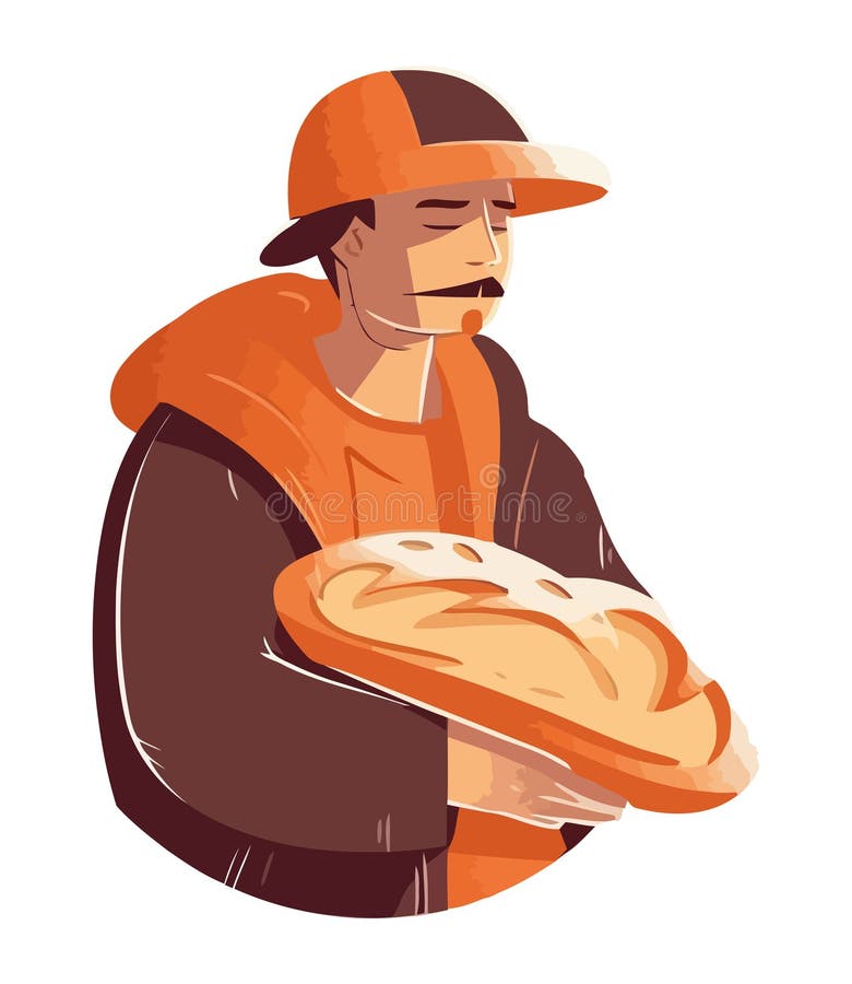 One Smiling Chef Working Lunch Stock Vector - Illustration of adult ...