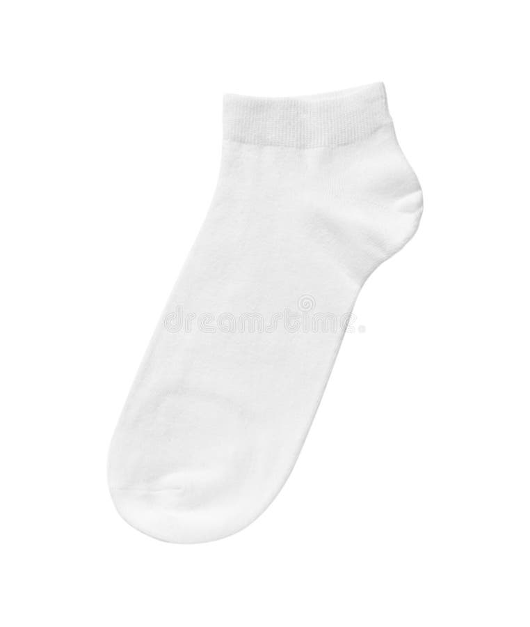 One Sock Isolated on White, Top View Stock Photo - Image of elegant ...