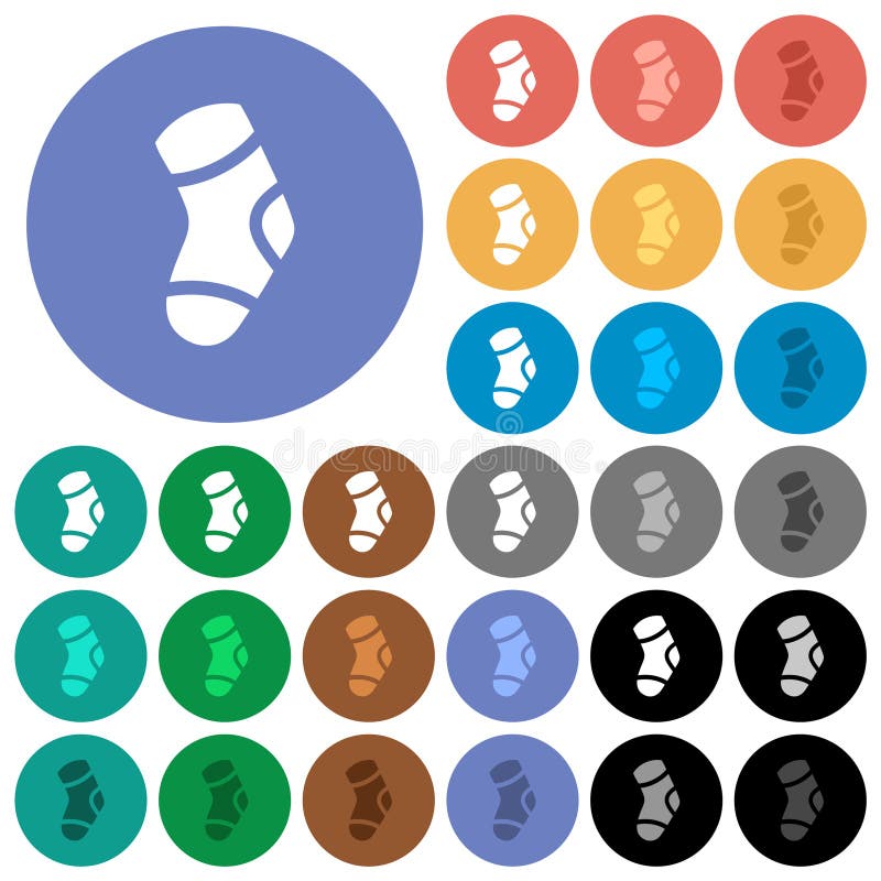 One Sock Round Flat Multi Colored Icons Stock Vector - Illustration of pattern, wear: 299540474